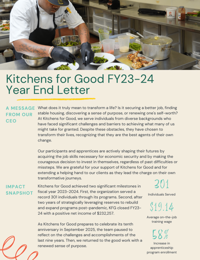 Kitchens for Good FY23-24 Year End Letter - Kitchens for Good